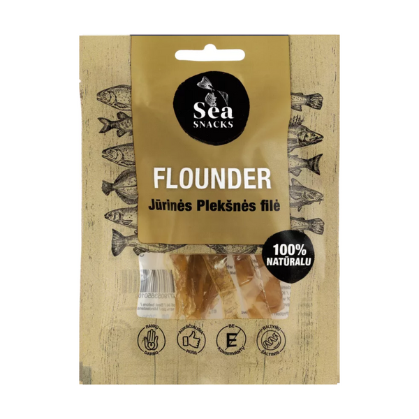 Sea Snacks Flounder Fillet Dried Strips 30G x 20 – Nordic Engros