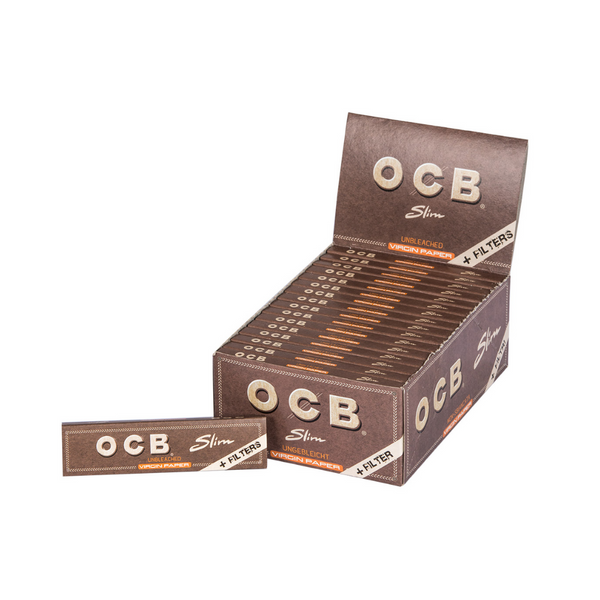 OCB Unbleached Slim King size + Tips 1 x 32 – Nordic Engros