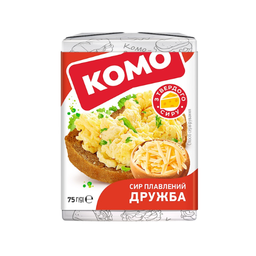 Komo Melted Cheese "Druzba" 75g x24 – Nordic Engros