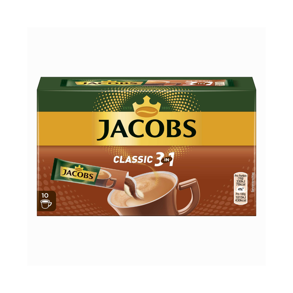 Jacobs Classic Instant Coffee 3In1 420g (24 Sachets) x 6 – Nordic Engros
