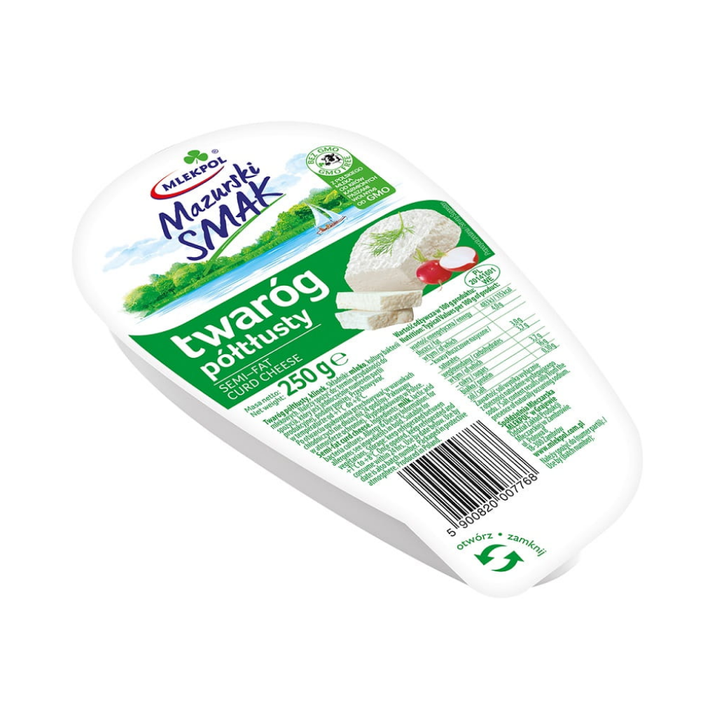 Twarog Mazurski Twarog Smak Semi-Fat Curd Cheese 250G x 6 – Nordic Engros