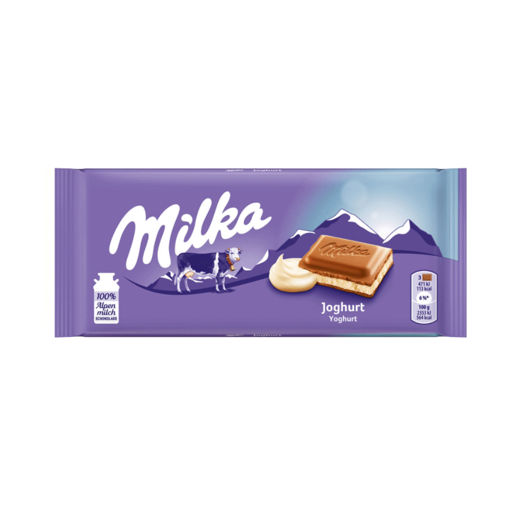 Milka Yoghurt Alpine Milk Chocolate 100G x 23 – Nordic Engros